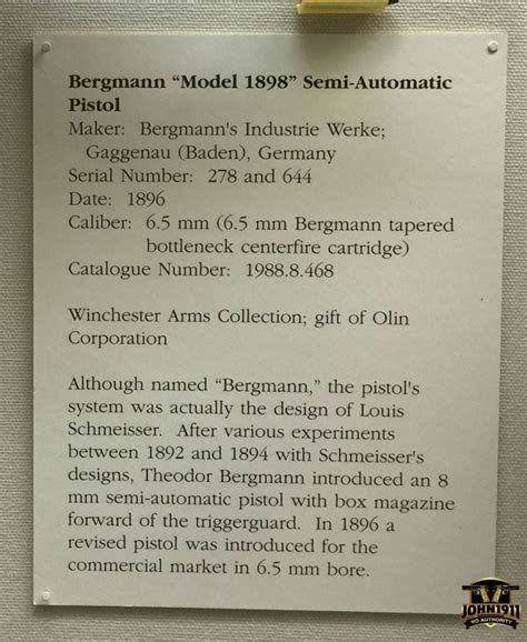 Bergmann Model 1898 Gun Blog