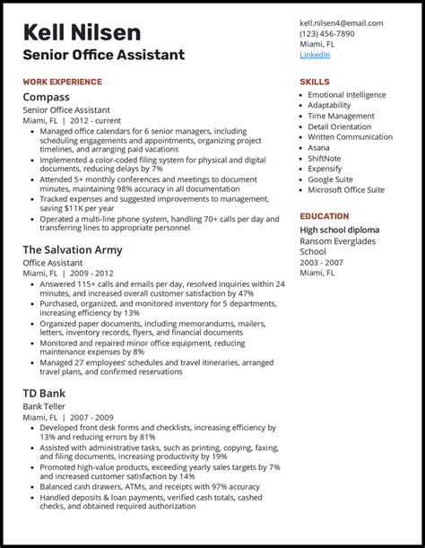 7 Office Assistant Resume Examples And Templates