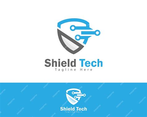 Premium Vector Shield Tech Logo Creative Protect Digital Icon Logo