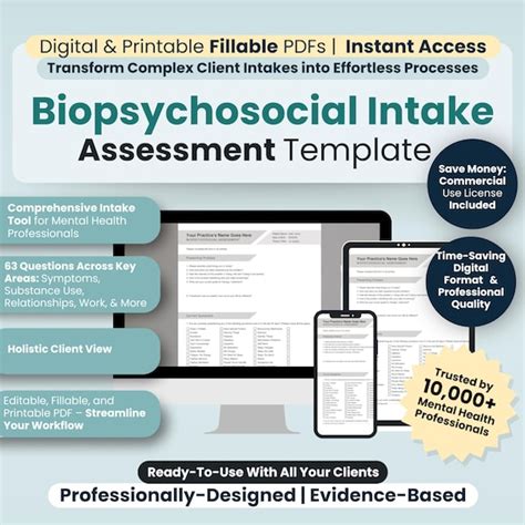Biopsychosocial Assessment Template Biopsychosocial Assessment