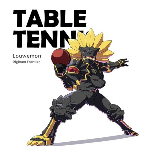 Louwemon Digimon Armor Digimon Creature English Text Looking At Viewer Mask Playing