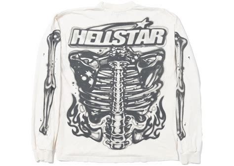 Hellstar Airbrushed Bones Longsleeve White Mens Fw23 Us