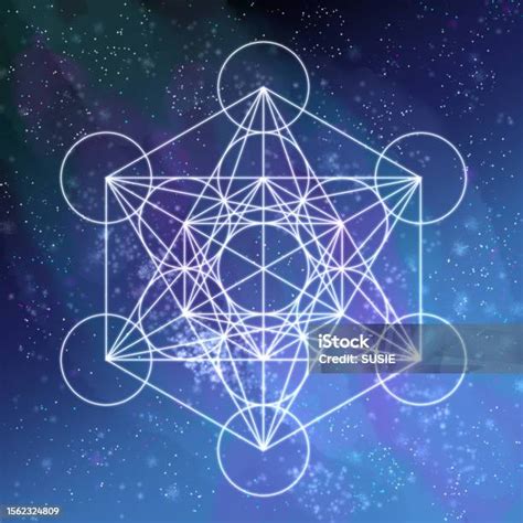 Metatron Cube Square Background Images Stock Illustration Download
