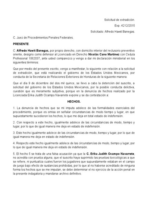 Solicitud De Extradicion Pdf Derecho Penal Estado Política