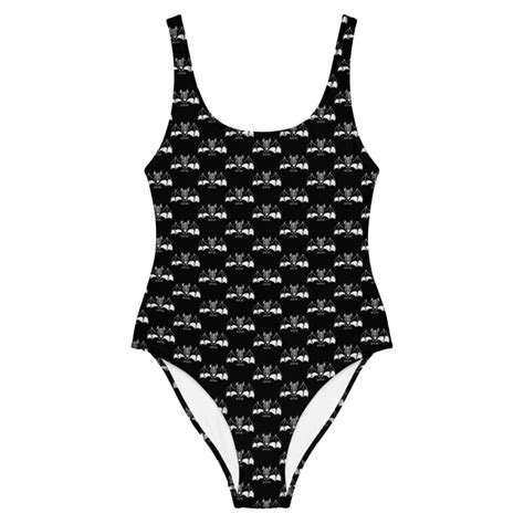 Bite Me Bat Swimsuit Goth One Piece Swimsuit Gothic Swimwear Dandf