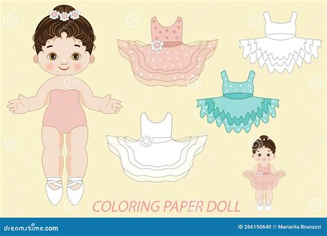 Illustration Of Coloring Paper Doll With Clothes Stock 52 Off