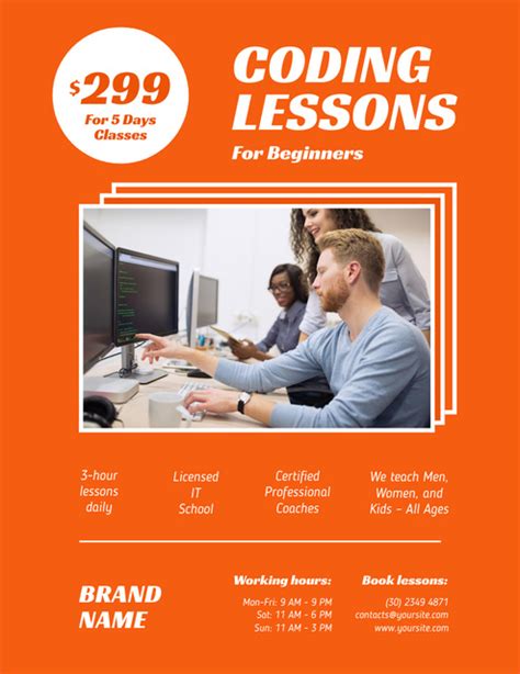 Coding Lessons Ad Online Poster Template Vistacreate