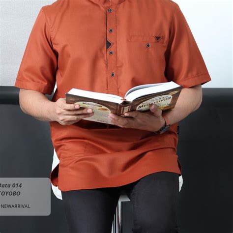 Jual Bagus Banget Koko Saviq Original Lengan Pendek Bahan Toyobo Warna Bata Putih Biru Abu