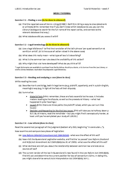 Week 7 Tutorial Tutes Warning Tt Undefined Function 32 Llb101 Introduction To Law