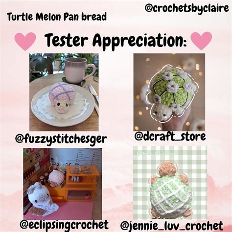 Free Pattern Turtle Melon Pan Bread