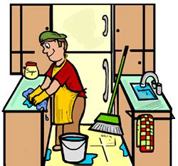 A Clipart Image Of A Man Cleaning The Kitchen 182138