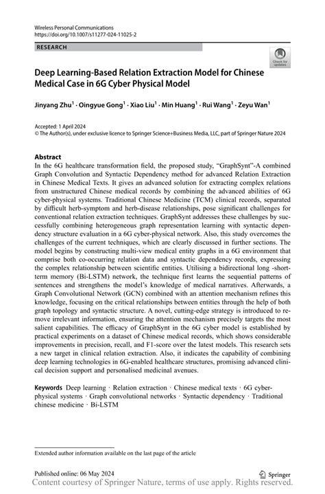 Deep Learning Based Relation Extraction Model For Chinese Medical Case