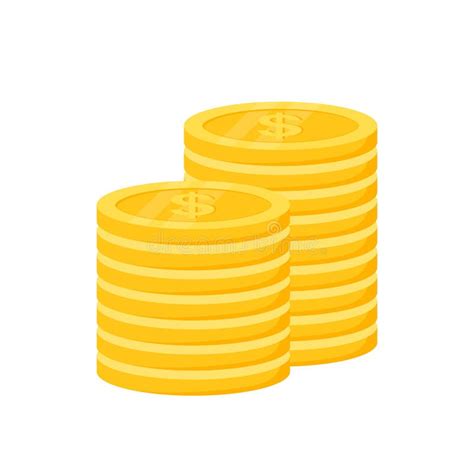 Stack Of Usd Dollar Money Coins Vector Illustration For Business And