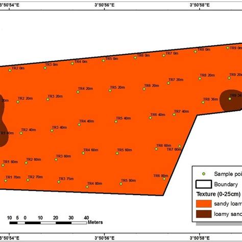 Map Showing Soil Textural Classification Of The Area At Depth 0 To 25