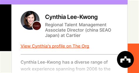 Cynthia Lee Kwong Regional Talent Management Associate Director China Seao Japan At Cartier