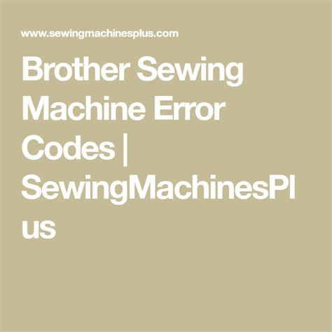 Brother Sewing Machine Error Messages At Cooper Hofstetter Blog