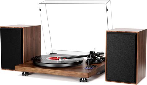 Bluetooth Record Player Wireless Turntable Hifi System Wooden Bluetooth