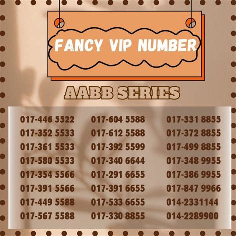 Aabb Series，premium Vip Number For Sale Nombor Vip Offer Lucky Number