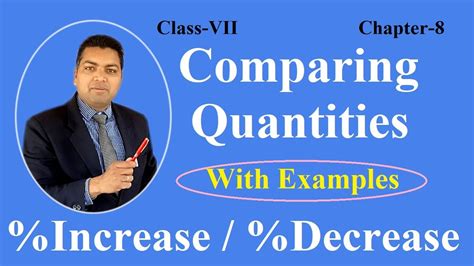 Class Vii Chapter 8 Comparing Quantities Increase Or Decrease With Examples Youtube