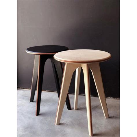 Black Stained Ash And Orange Leather Assy Stool By Mademoiselle Jo