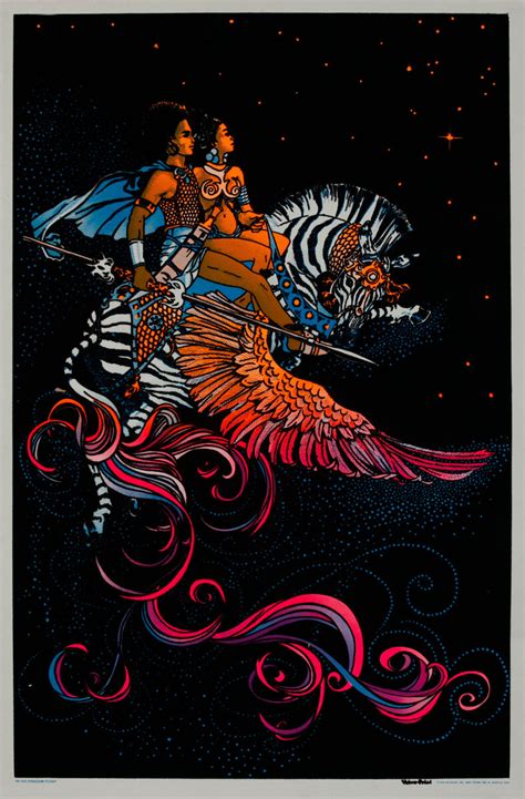 Freedom Flight Psychedelic Black Light Poster David Pollack Vintage