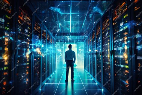 Premium Ai Image Chief Engineer Connecting Data Center On Global