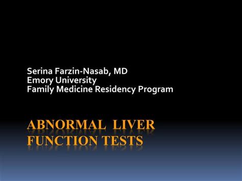 Abnormal Liver Function Testsppt