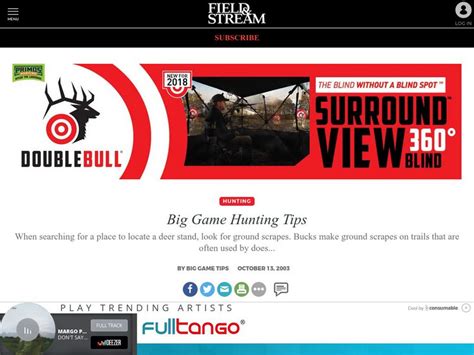 Field And Stream Big Game Hunting Tips Article For 9th 10th Grade