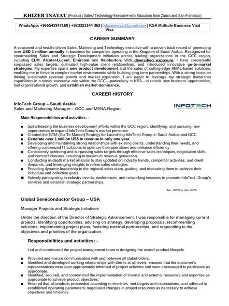 Khizer Inayat Sales Professional Saudi Arabia Pdf Marketing Saudi Arabia