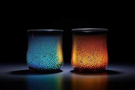 Premium Photo Translucent Glasses On A Dark Background Gradient Transition Of The Color