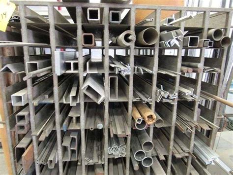 Metal Rack Approx 77 X 46 X 34 With Assorted Metals As Shown Rosen Systems