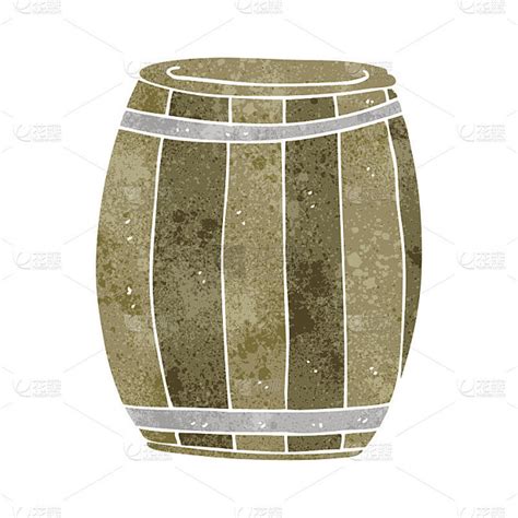 复古的卡通桶