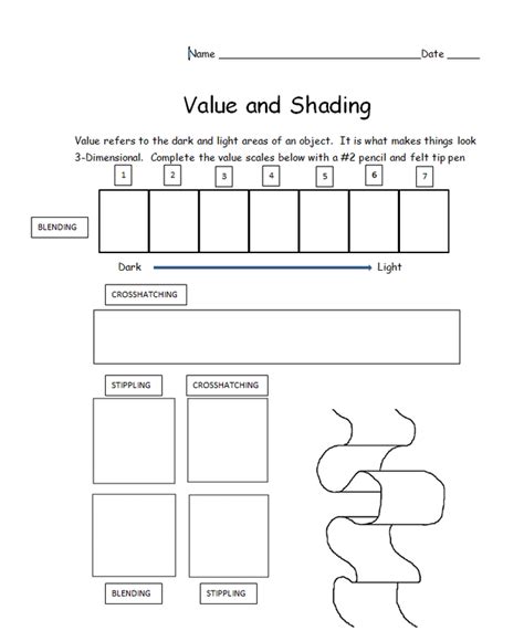 Value Scale Worksheet Value Scale And Shading Forms