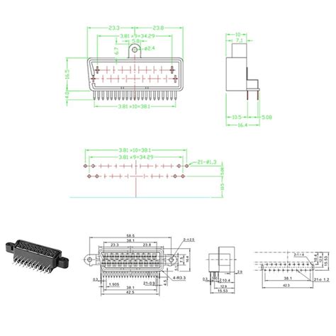 21 Pins Right Angle Type Scart Female Socket Conne Grandado