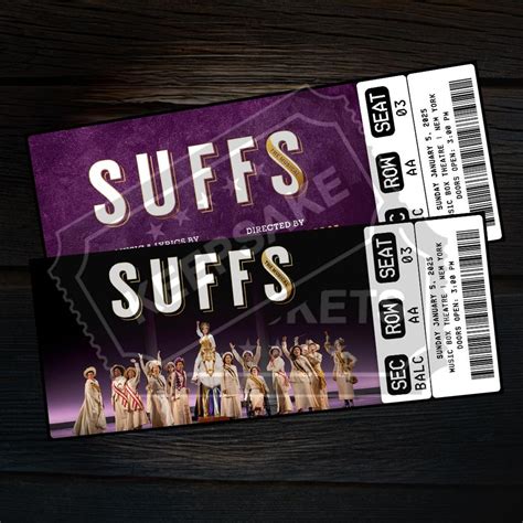 Printable Suffs The Musical Theatre Ticket Personalized T Reveal