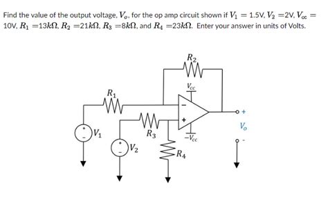 Solved Find The Value Of The Output Voltage Vo For The Op Chegg
