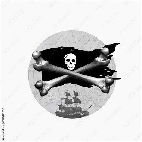 Pirate Flag Pirate Ship Pirate Map Crossed Bones Piracy Symbol