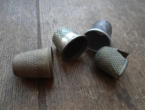 Antique Brass Thimbles Sewing Thimble Set Of 4 Haute Juice