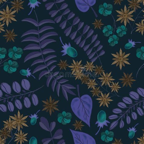 Flowers Leaves Patern Seamless Pattern Wallpaper Floral Motif Folk
