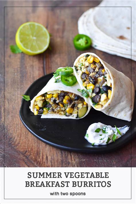 Summer Vegetable Breakfast Burritos With Two Spoons