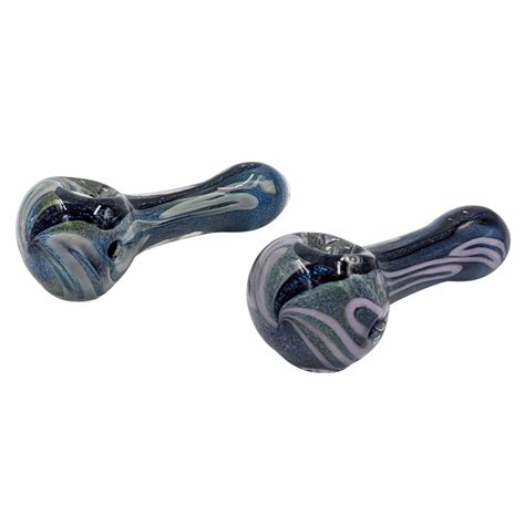 Glass Pipe Realazation Glass Spoon Frit W Dichro Strip Most