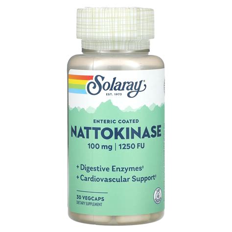 Solaray Nattokinase 100 Mg 1250 Fu 30 Veg Caps Get 100 Best Quality