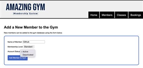 GitHub Kevinmuldoon Github Gym Membership System