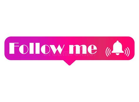 Follow Me Graphic Concept Symbol Speech Button Web Label Vector Illustration Stock Vector