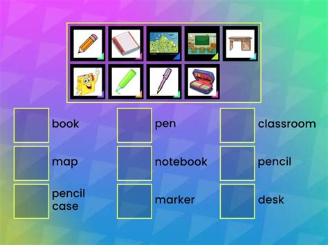 Classroom Objects Match Up