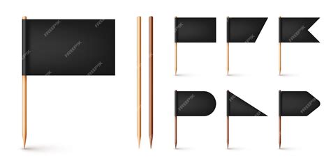 Premium Vector Realistic Various Toothpick Flags Wooden Toothpicks