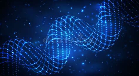 Abstract Glowing Spiral Vector Particles Lights Stock Vector