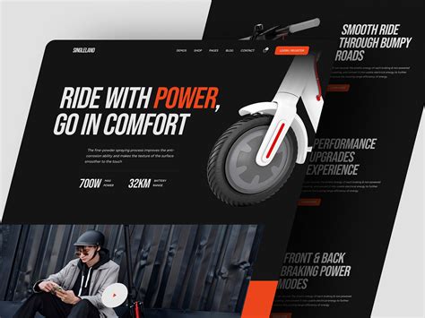 Electric Scooter Landing Page By Md Shahadat Hussain For Droitlab On Dribbble