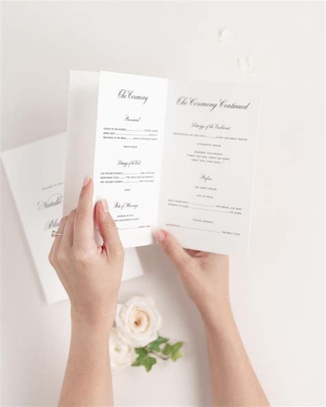 Classic Script Wedding Programs Shine Wedding Invitations