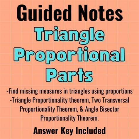 Proportionality Theorems Guided Notes Triangle Proportional Parts